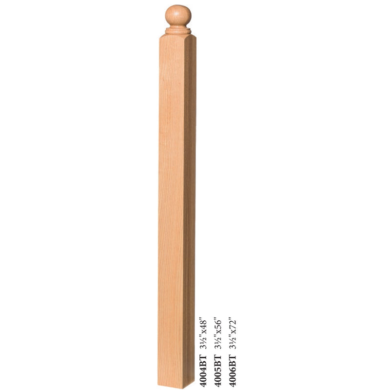 4005bt Ball Top Second Floor Newel Post Usa Made Stair Parts By Stepup Stepup Stair Parts