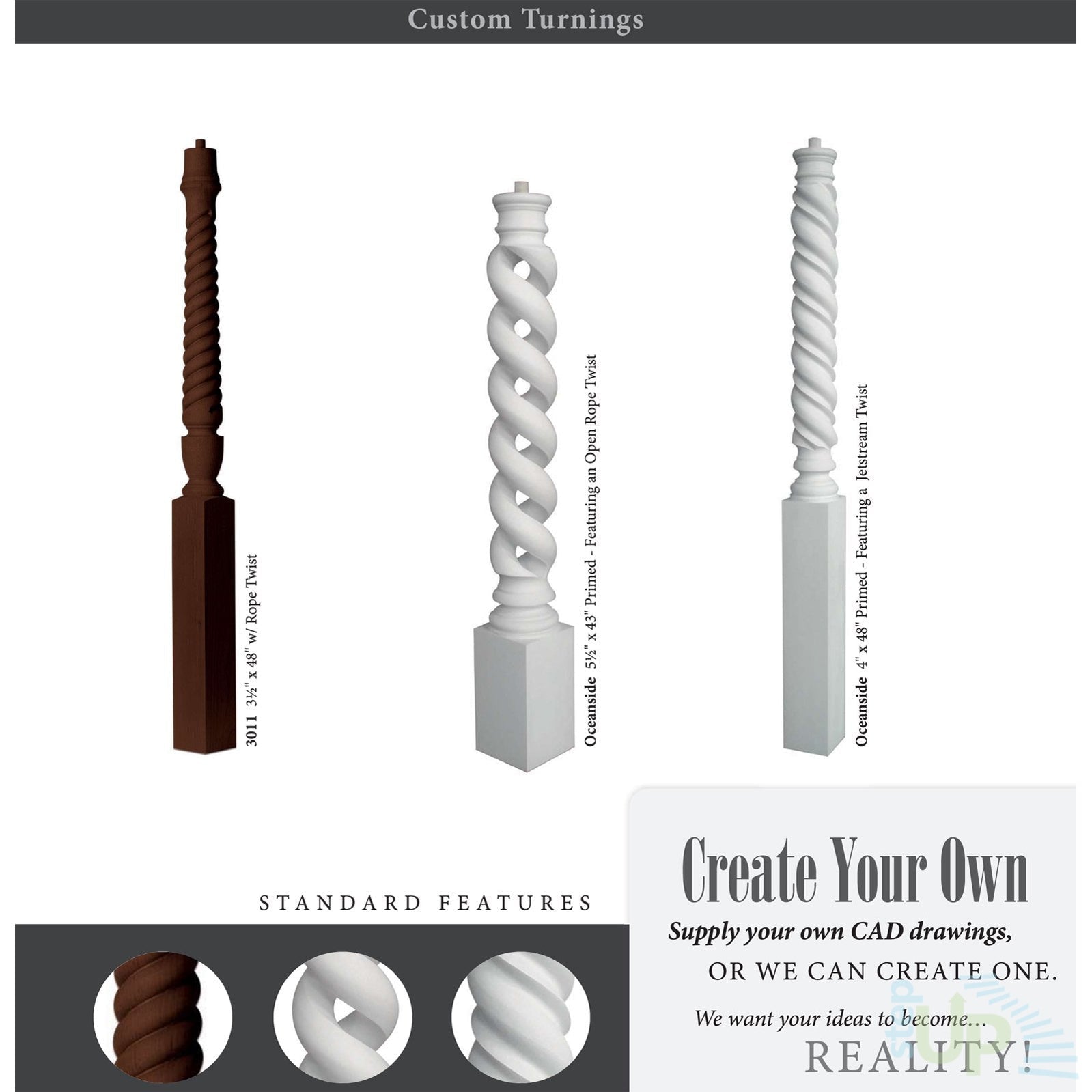 Inspired Custom Designed USA Made Newel Post & Baluster Spindle ...