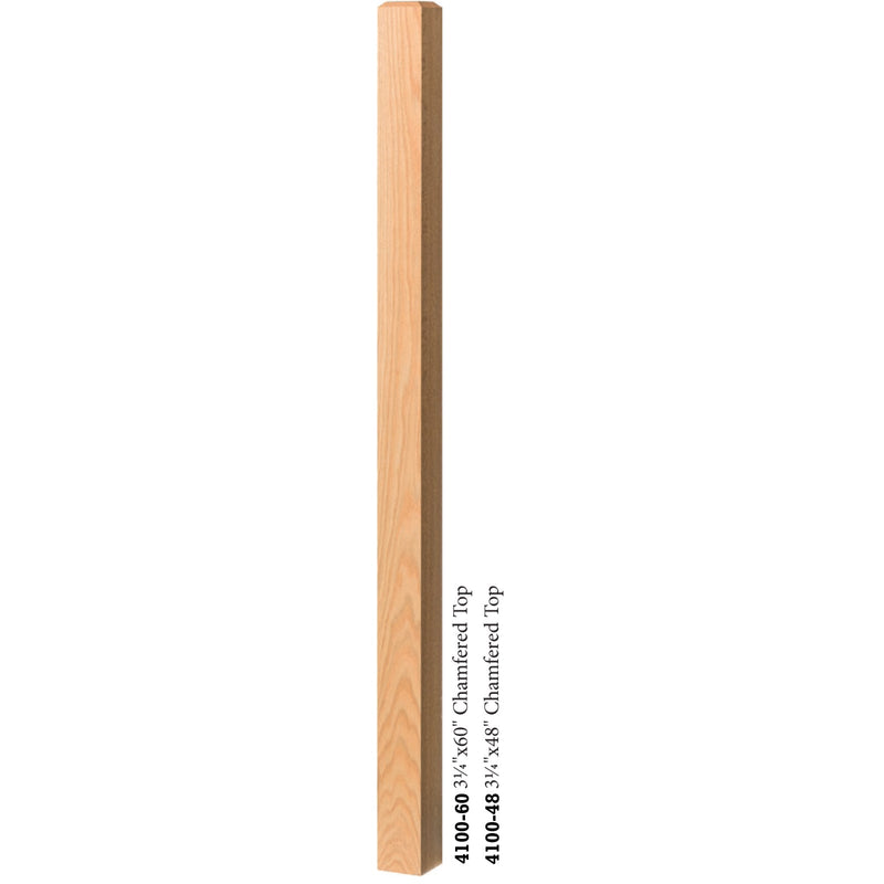 4100 Chamfered Top Solid Square Newel Post | USA-Made Stair Parts by ...