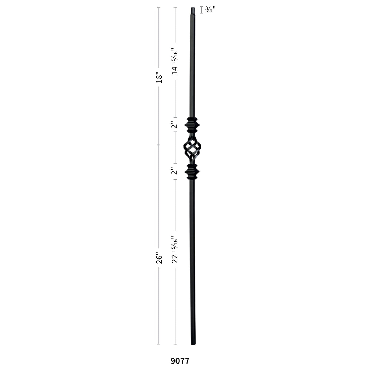 9077 Double Knuckle Single Basket Iron Baluster Spindle | Metal Railing ...