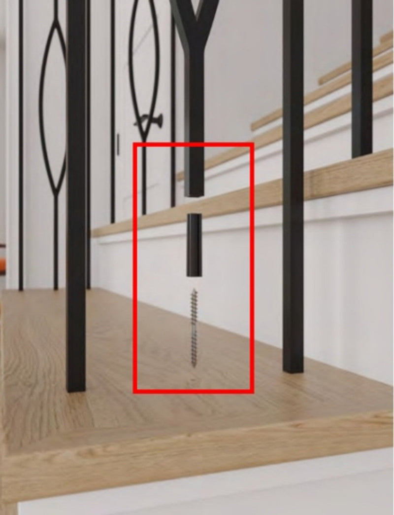 5912 Mounting T-Plug for 1/2" Hollow Metal Baluster Spindle Install ...