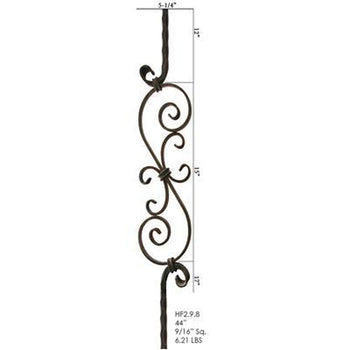 Metal Wrought Iron Baluster Spindles | Scroll Series – StepUP Stair Parts