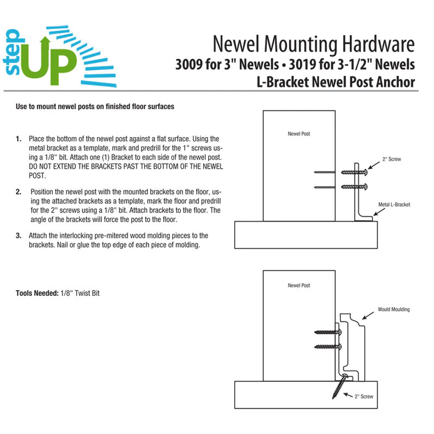 3019 Newel Fastener - 3 1/2" Newel Size | Railing & Stair Accessories ...