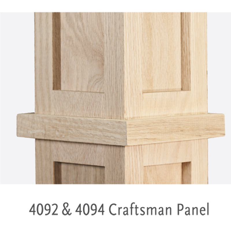 4094 Craftsman Rectangular Panel Square Box Newel Post | USA-Made Stair ...