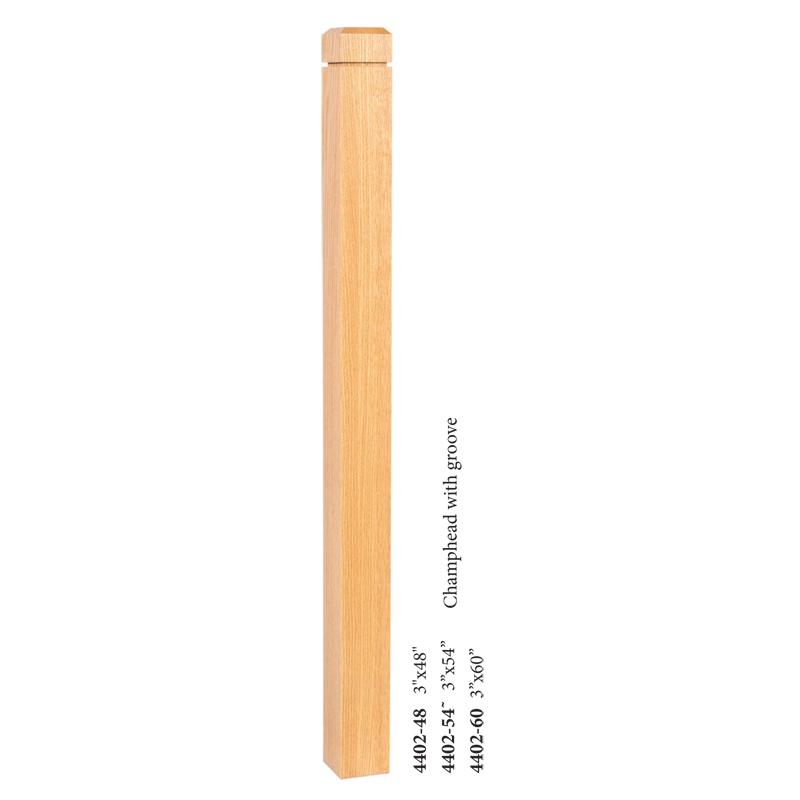 4402 Chamfered Top & Square Groove Newel Post | USA-Made Stair Parts by ...