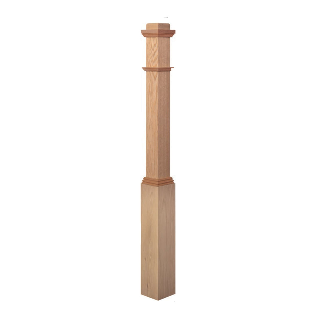USA Made & Amish Crafted Box Newel Post | Wood Railing and Banister ...