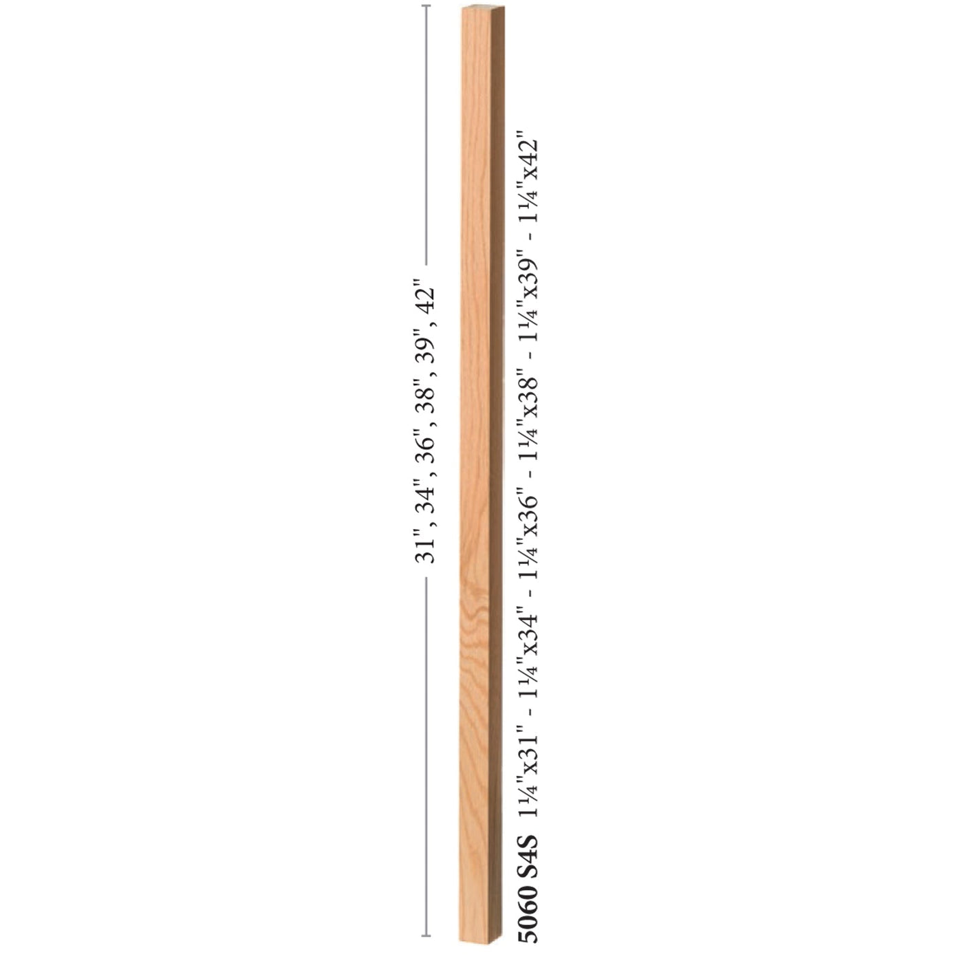 5060 1 1/4" Square Baluster Spindle | USA-Made Stair Parts by StepUP ...