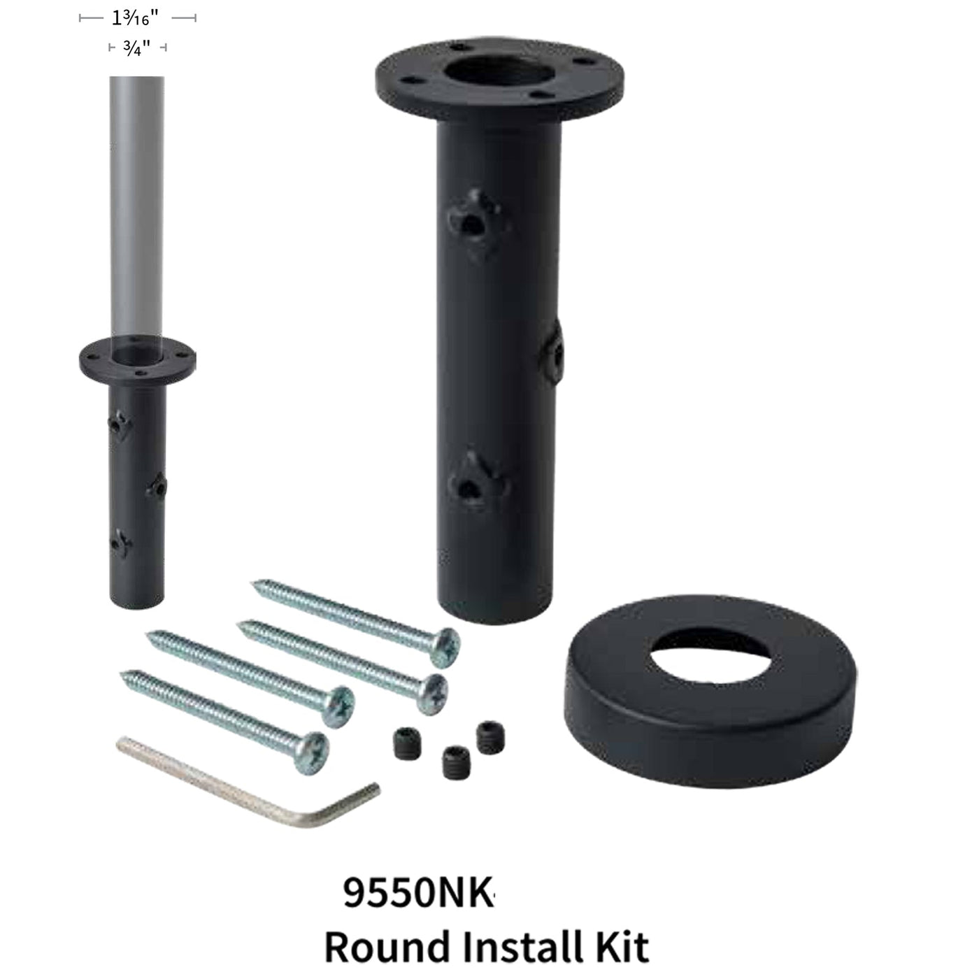 9550 1 3/16" Square Plain Metal Iron Newel Post Mounting Hardware by ...