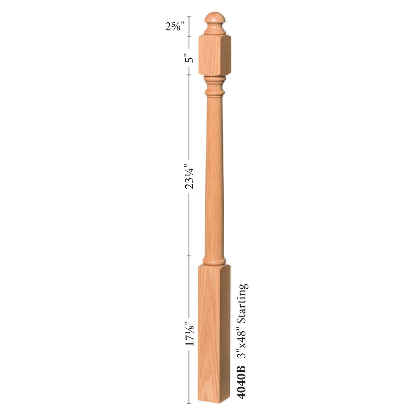 4040 B Starting Newel Post | USA-Made Stair Parts by StepUP – StepUP ...