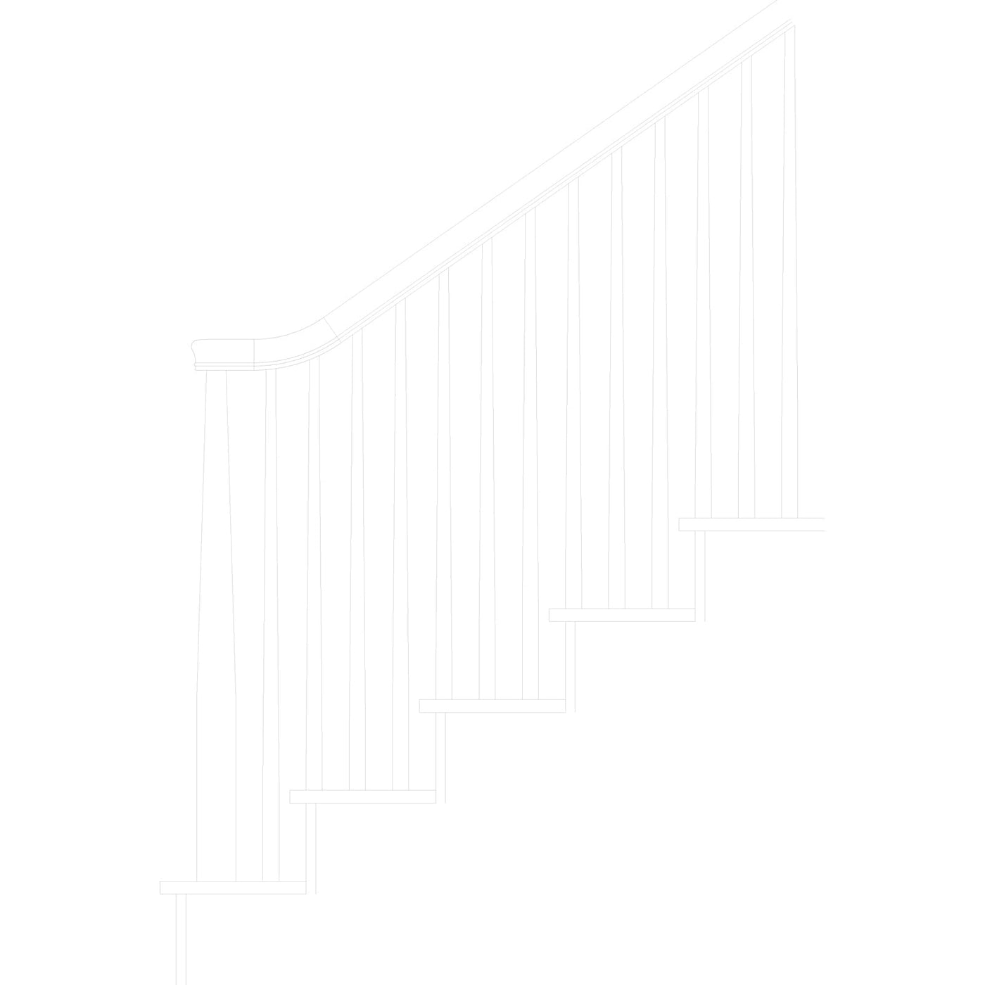 4001-SP Contemporary Tapered Square Newel Post | USA-Made Stair Parts ...