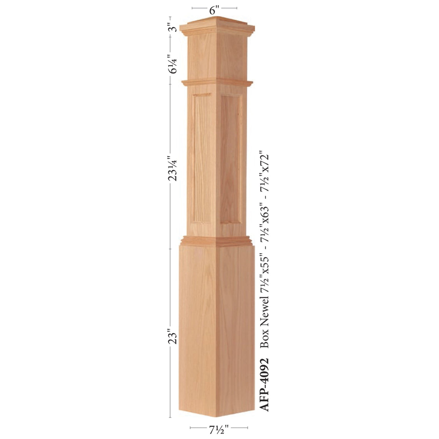 FP-4092 Square Box Newel CNC | USA-Made Stair Parts by StepUP – StepUP ...