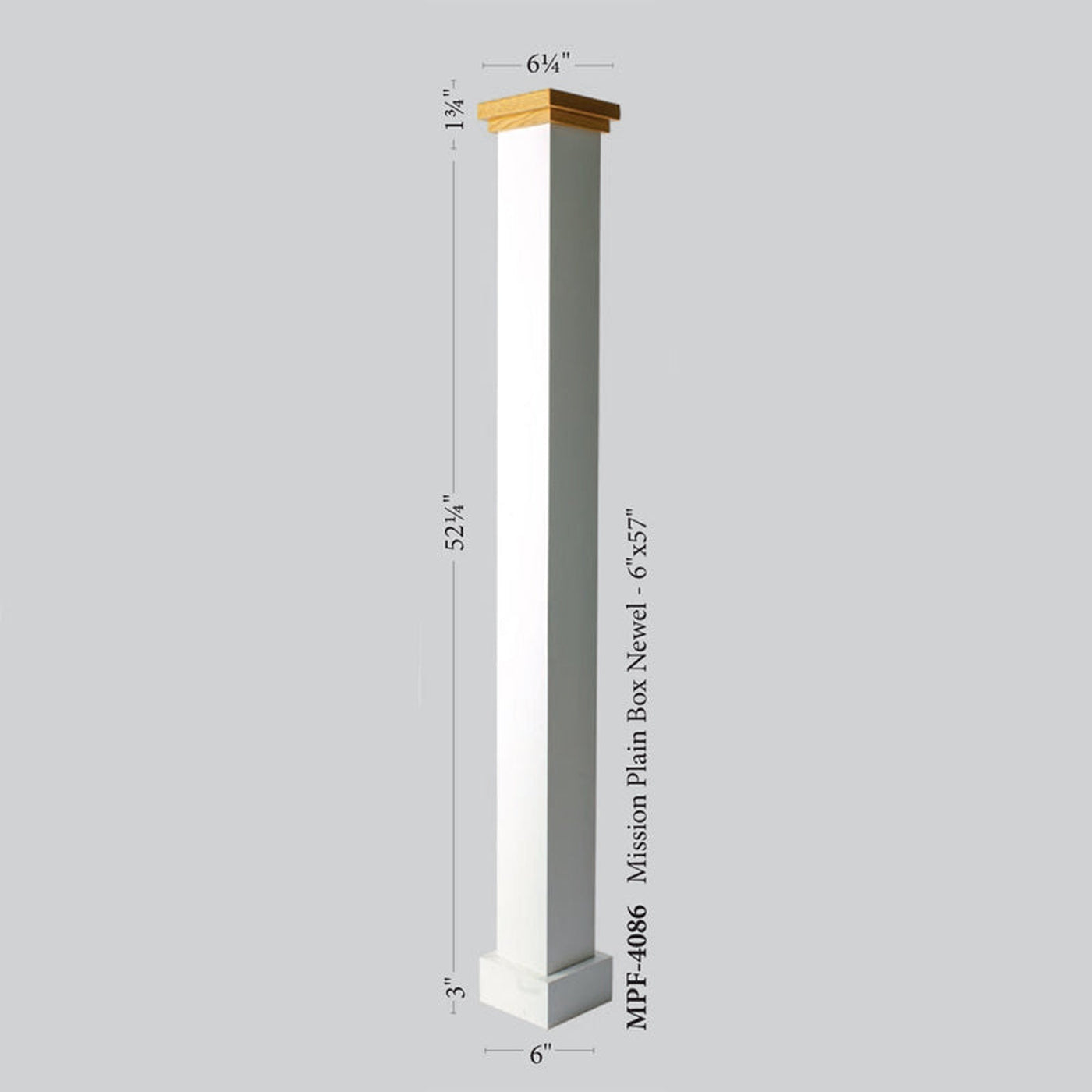 MPF-4086 Modern Contemporary Square Box Newel Post | USA-Made Stair ...