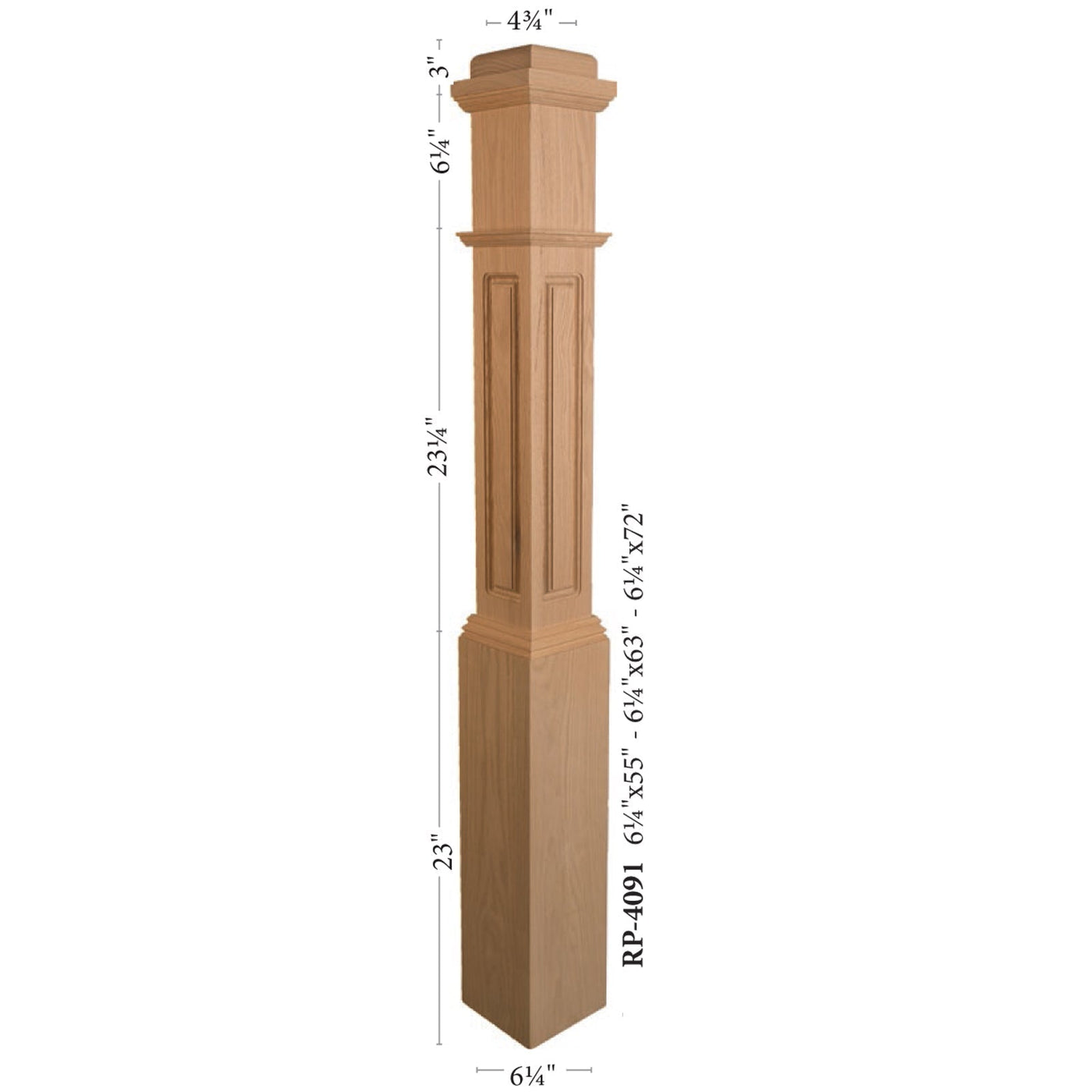 RP-4091 Square Box Newel CNC | USA-Made Stair Parts by StepUP – StepUP ...
